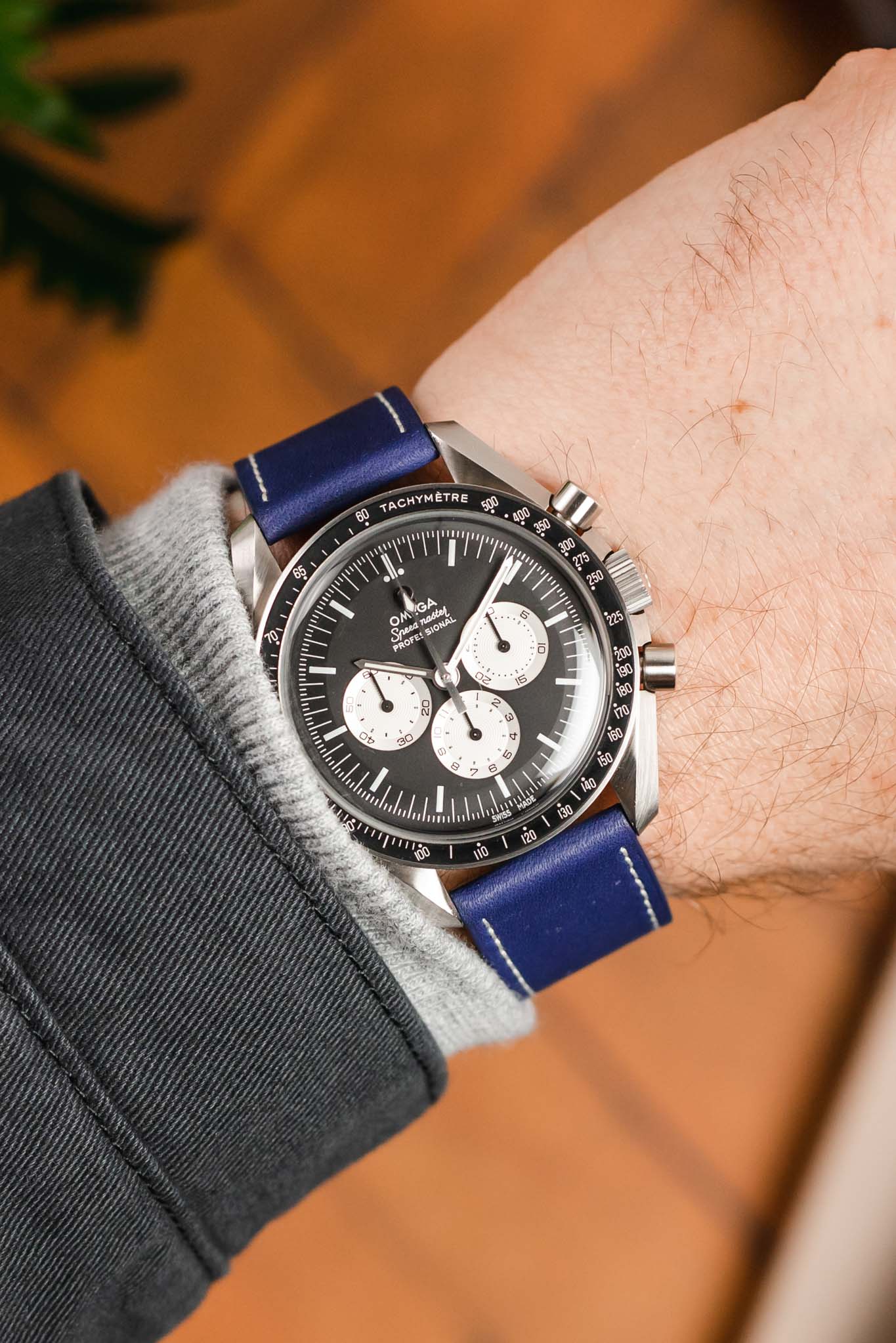 Pebro Unpadded Calfskin Watch Strap | Blue | WatchObsession