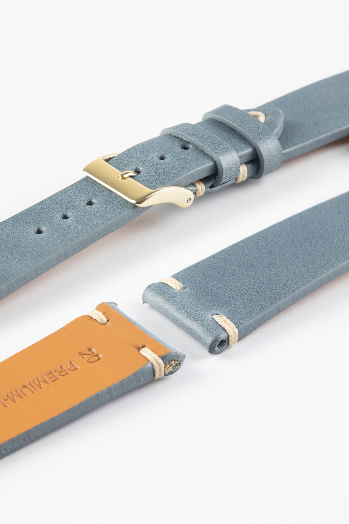 Pebro LEGACY Vintage Calfskin Leather Watch Strap in BLUE
