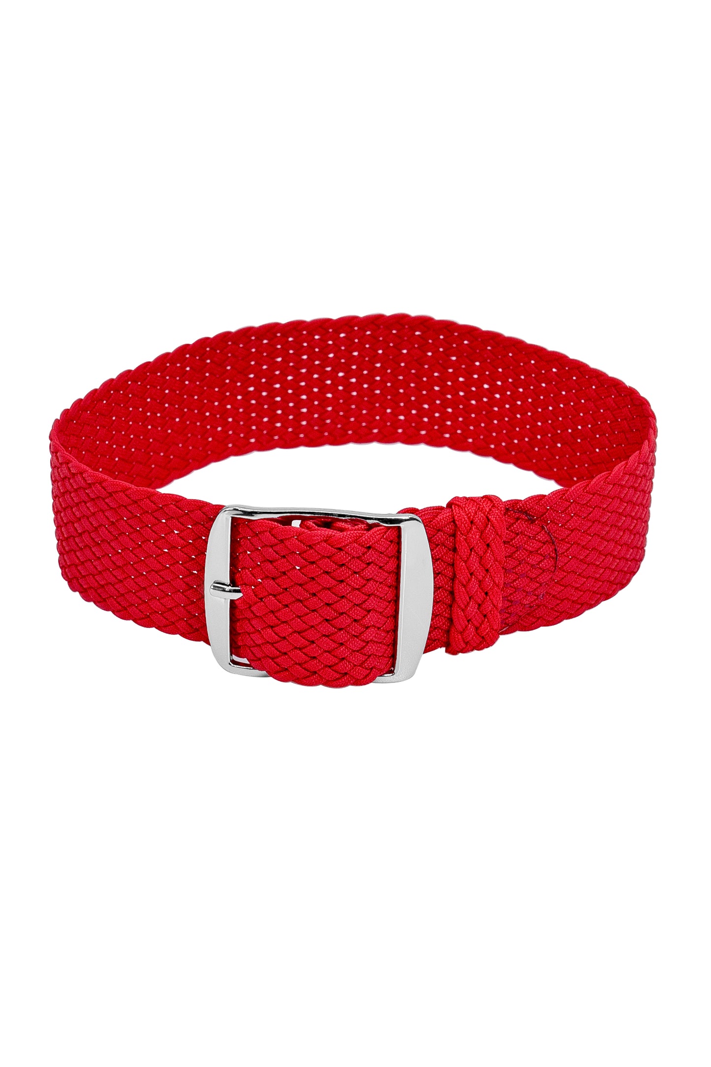 PERLON Braided One Piece Watch Strap & Buckle in RED | WatchObsession