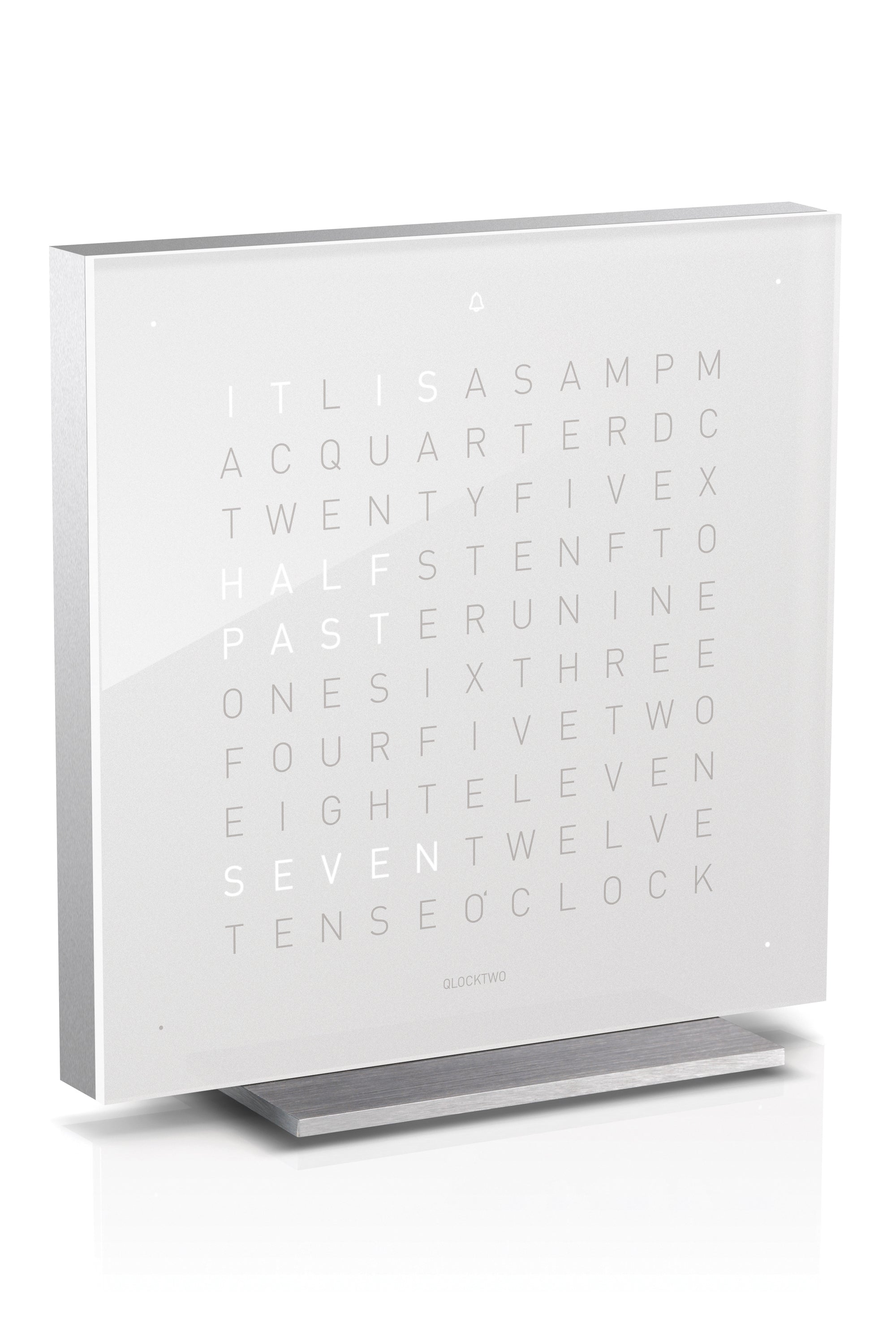 White Desk Clock | QlockTwo Touch | WatchObsession UK – Watch Obsession