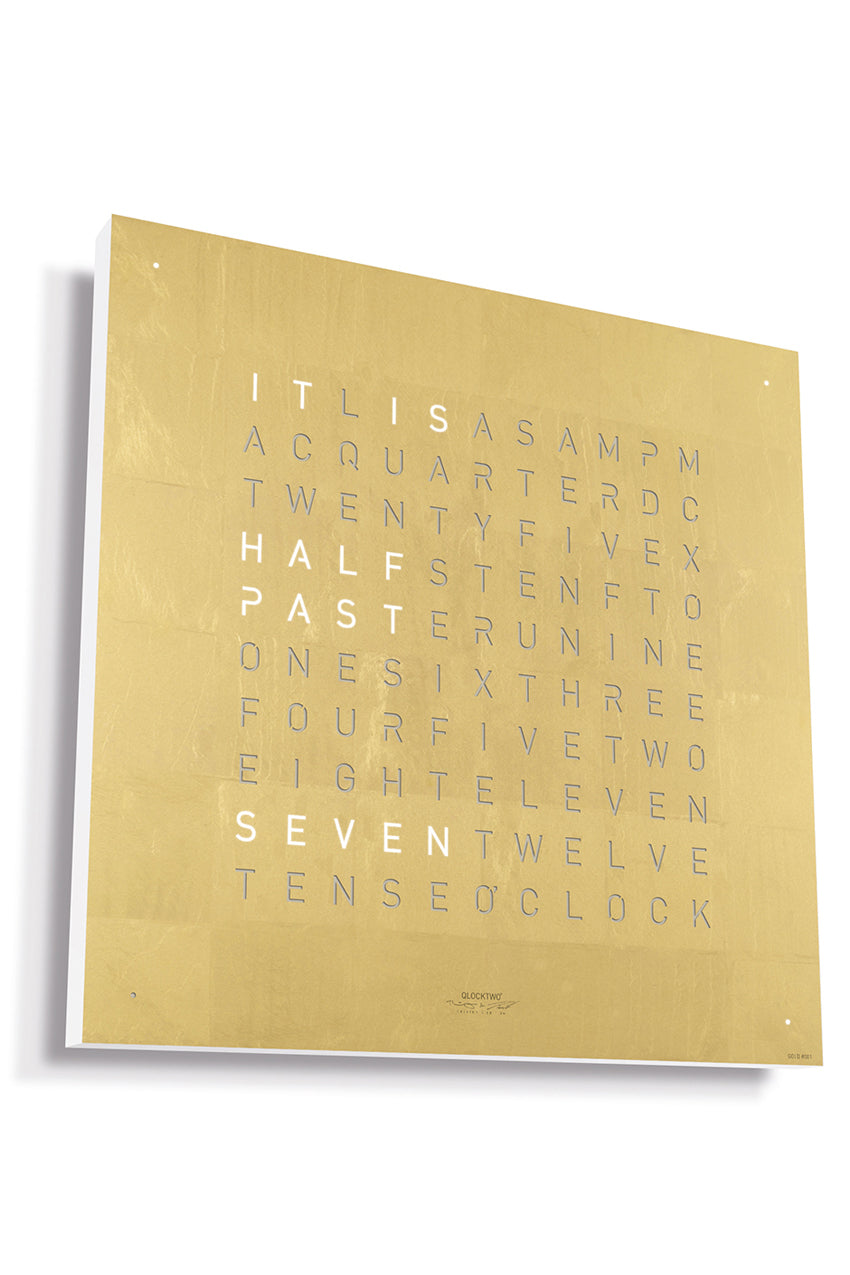 Gold Wall Clock | QlockTwo Creator's Edition | WatchObsession