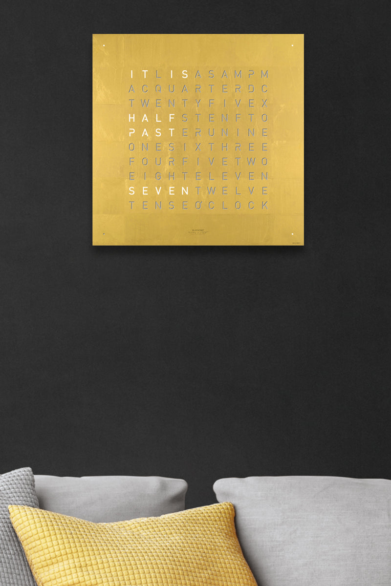 Gold Wall Clock | QlockTwo Creator's Edition | WatchObsession