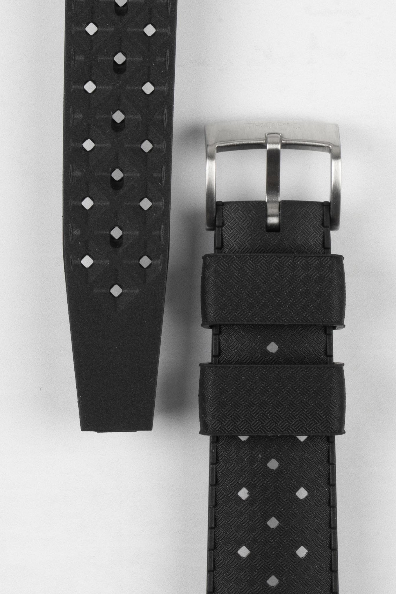 TROPIC Textured Rubber Diving Strap in BLACK | WatchObsession