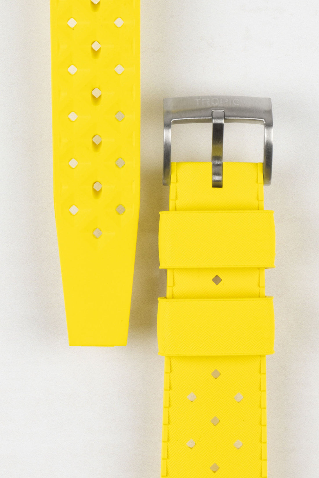 TROPIC Textured Rubber Diving Strap in YELLOW | WatchObsession