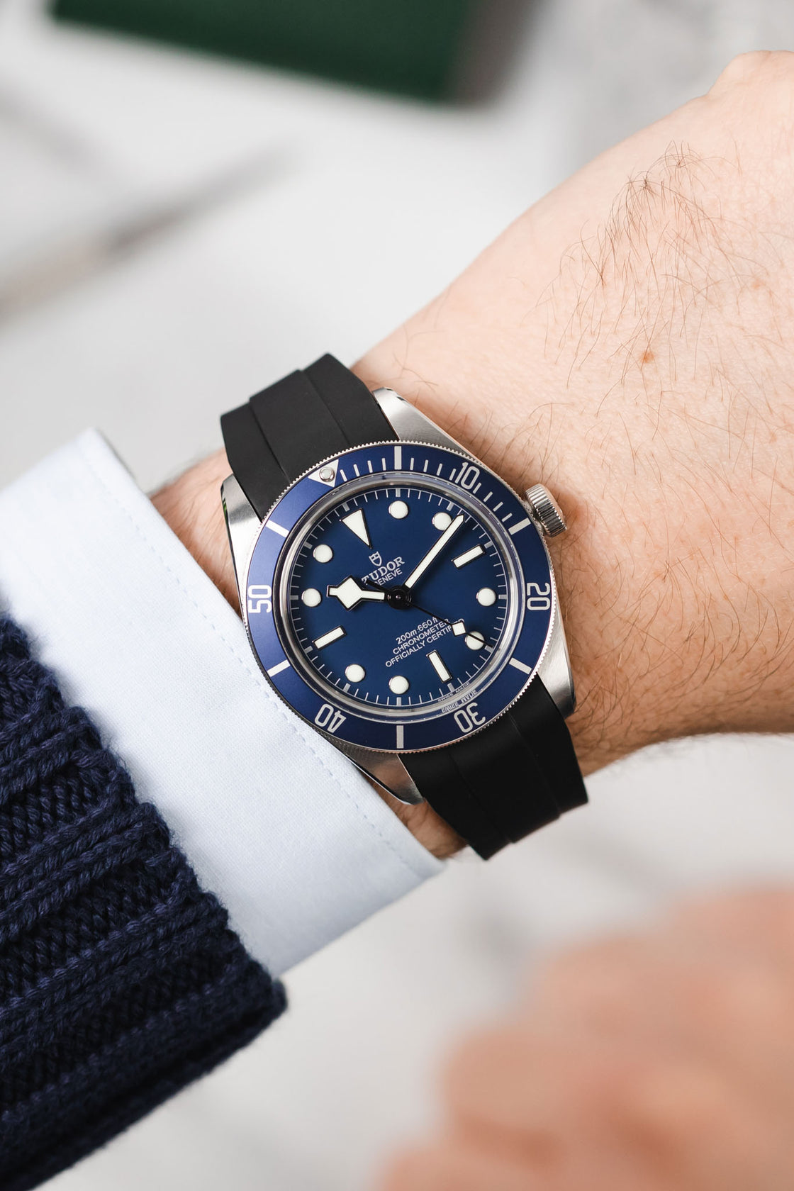 Curved End rubber Watch Strap | Vanguard for Tudor Black Bay ...