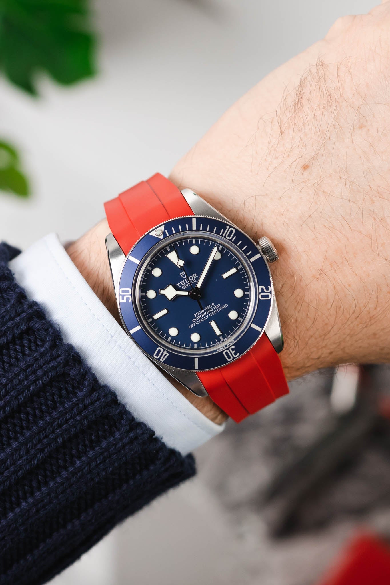Watch Strap for Tudor Black Bay in Red | Vanguard | WO
