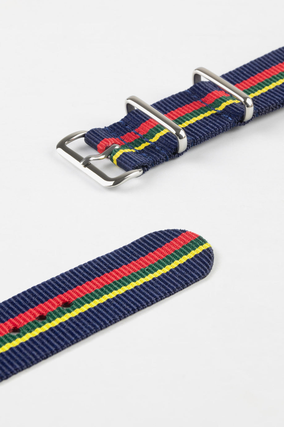 Striped Nylon Watch Strap | Blue/Red/Green/Yellow | WatchObsession ...