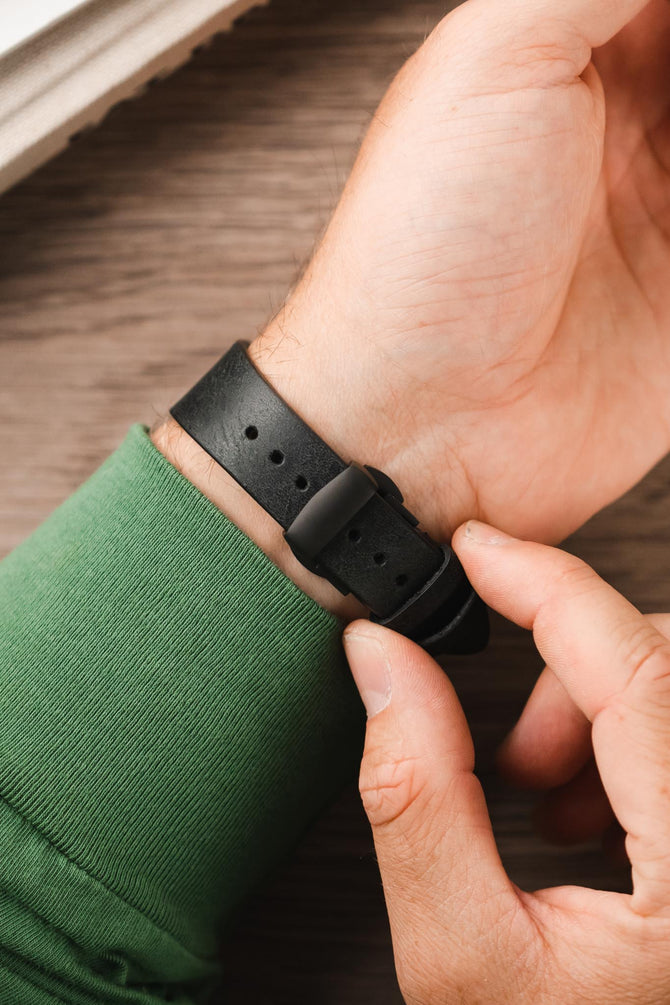 Black Push Button Deployment Watch Strap Clasp | Watch Obsession UK